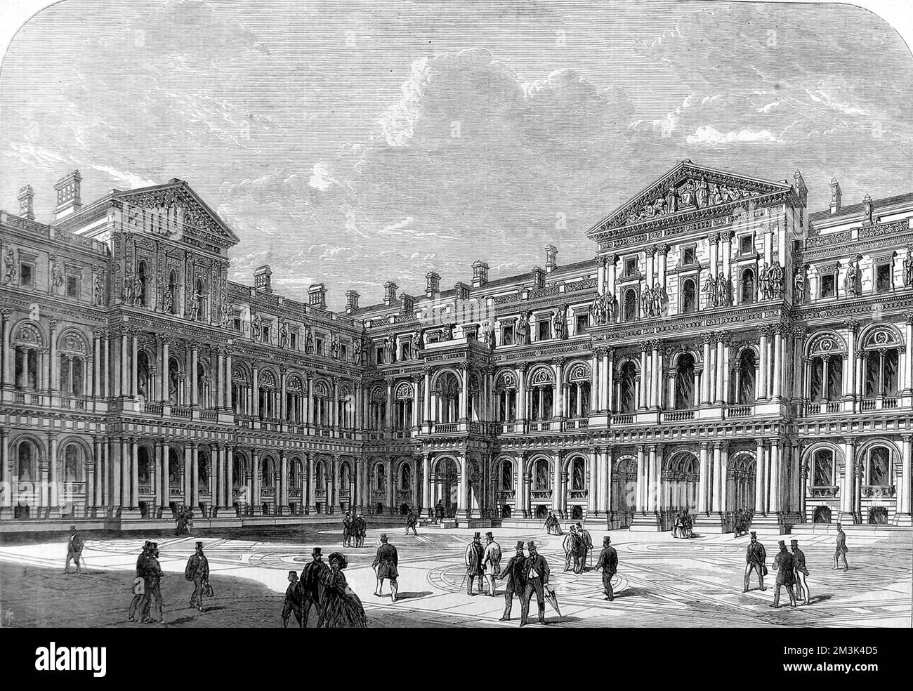 Quadrangle of the Foreign and India Offices, London, 1866 Stock Photo ...