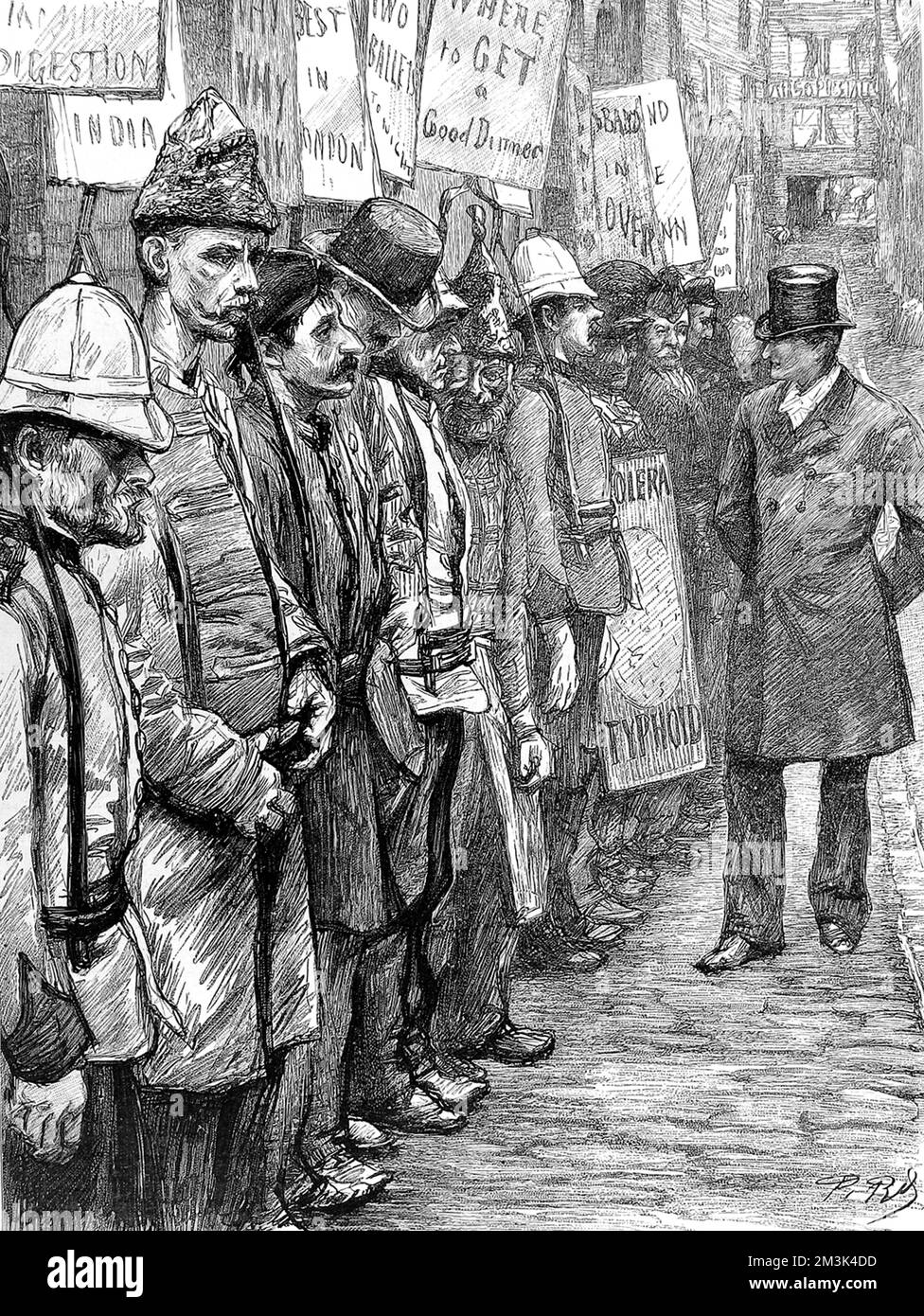 Recruiting the Sandwich Men, London 1894 Stock Photo - Alamy