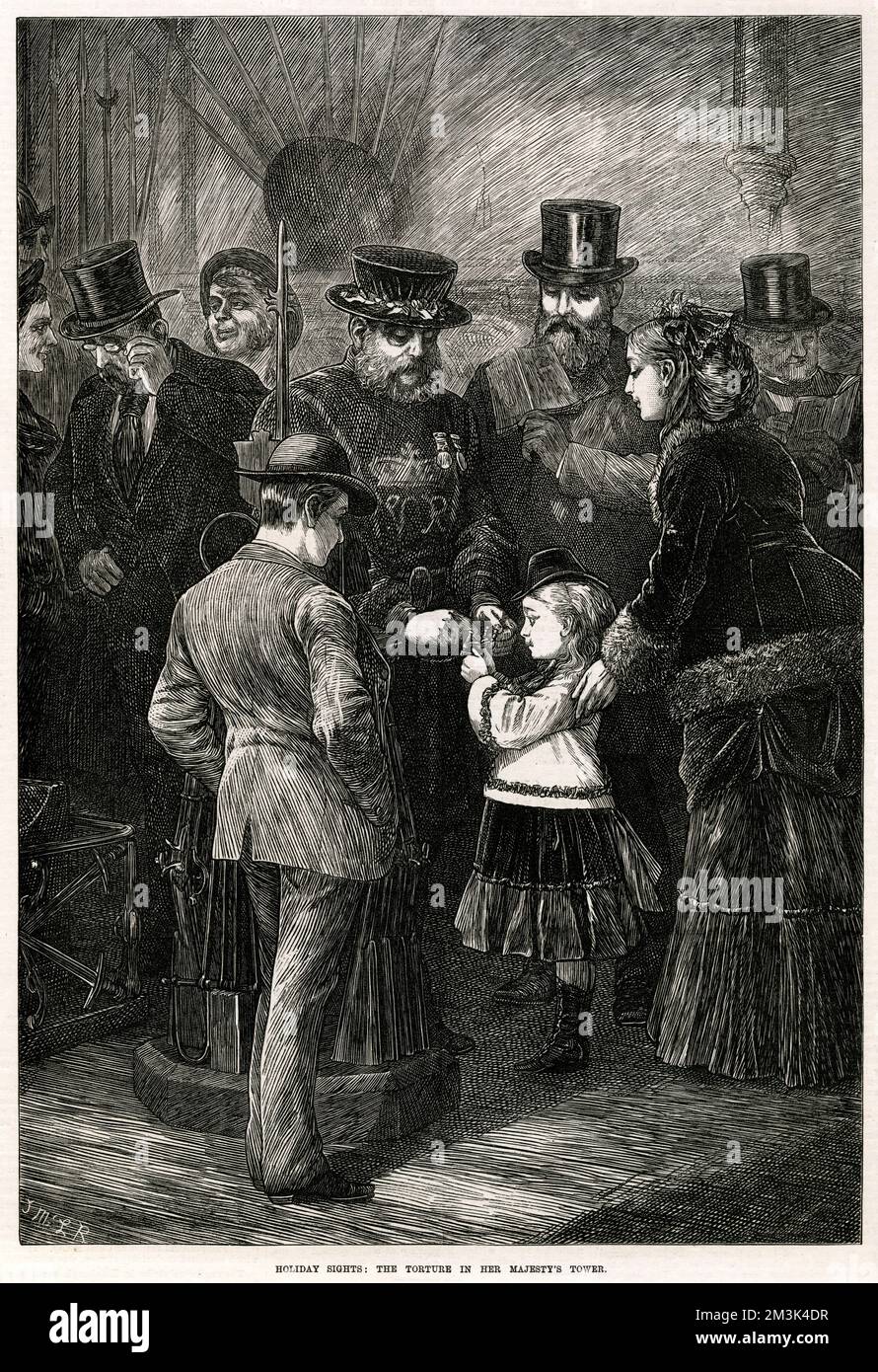 Holiday sightseers in The Tower of London 1871 Stock Photo - Alamy