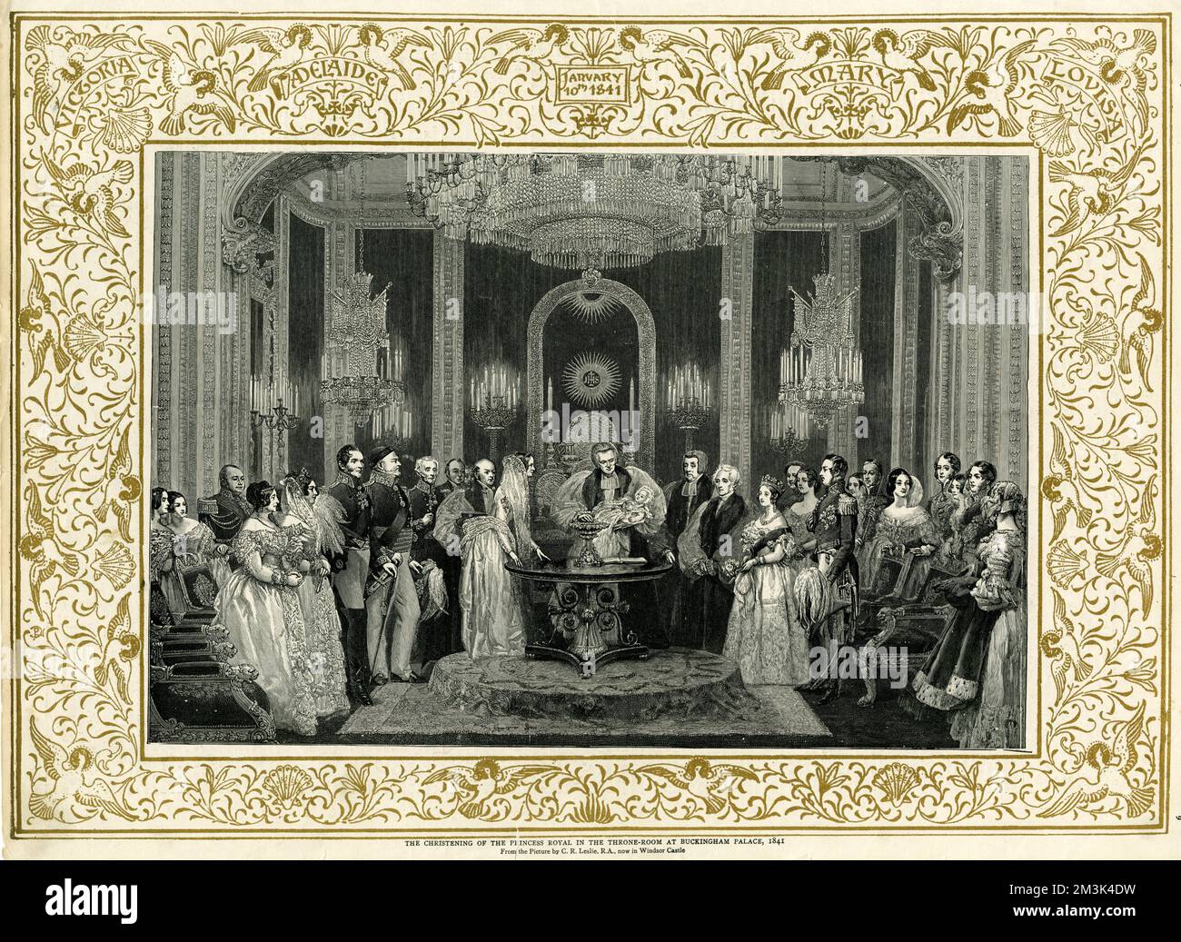 Christening of the Princess Royal in the throne room of Buck Stock ...