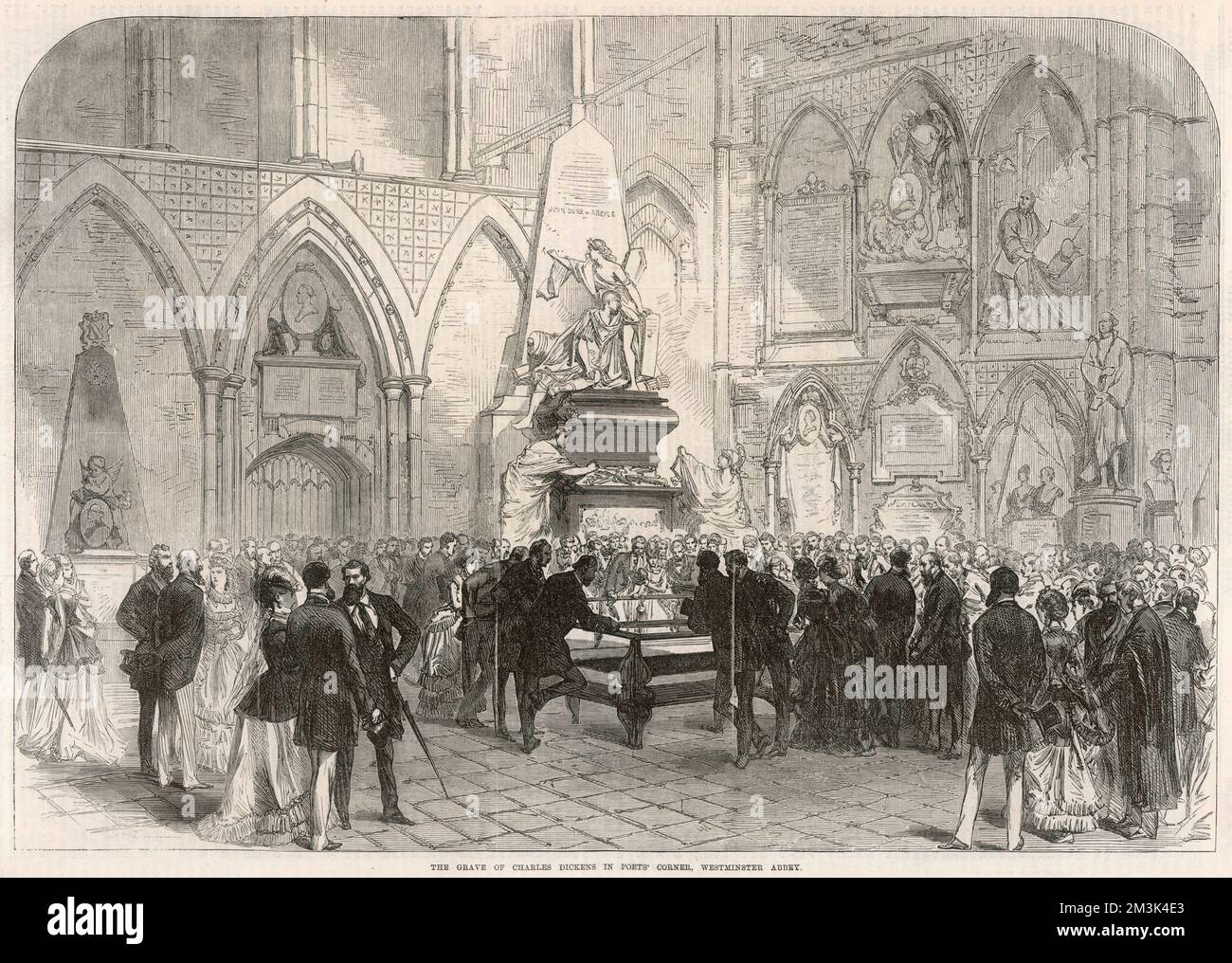 Grave of Charles Dickens, Westminster Abbey, 1870 Stock Photo - Alamy