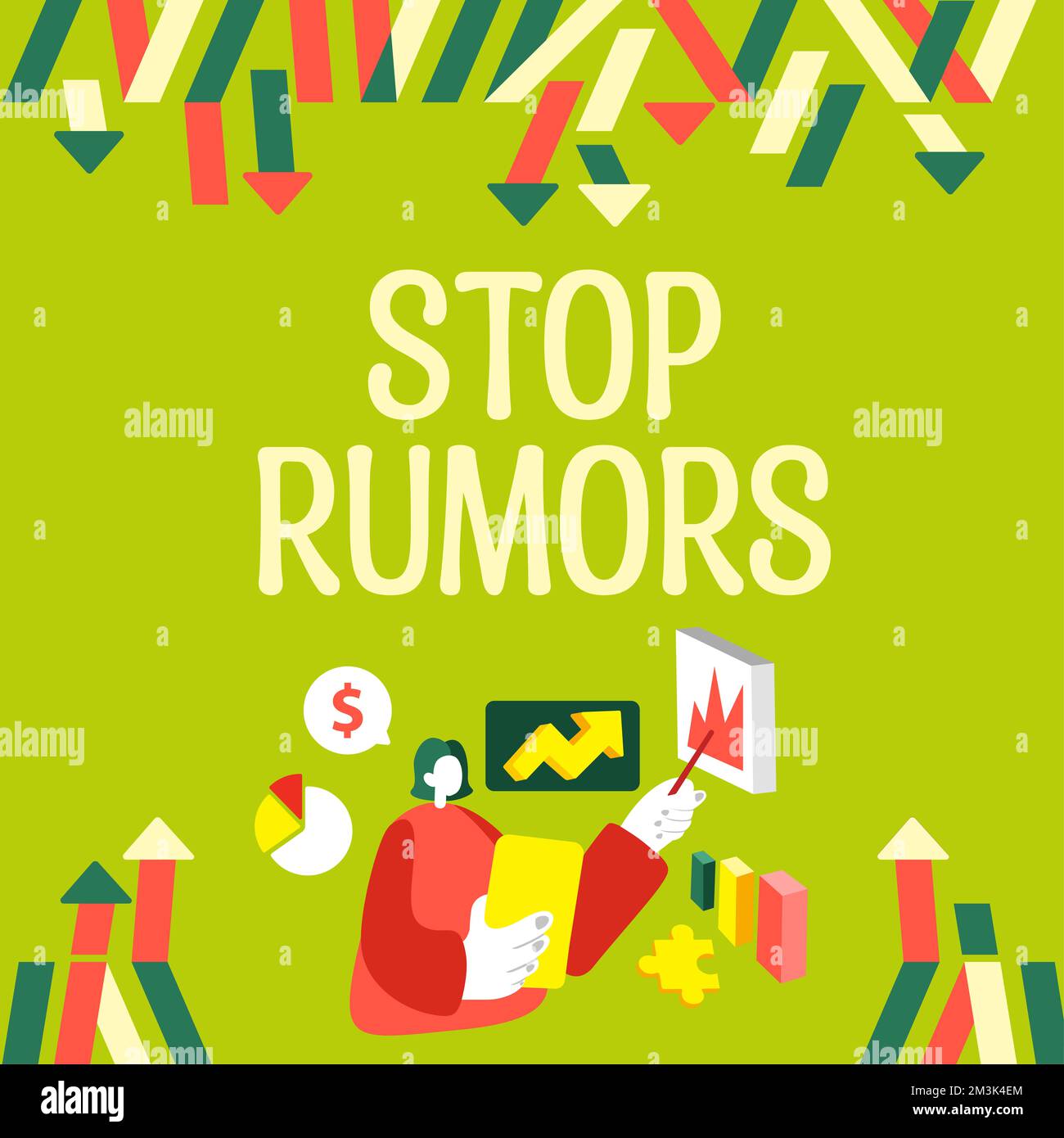Sign displaying Stop Rumors. Business concept put an end circulating ...