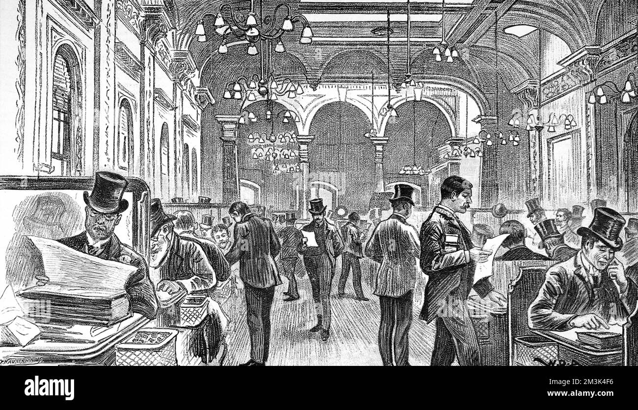 Great Room of Lloyd's of London 1890 Stock Photo - Alamy