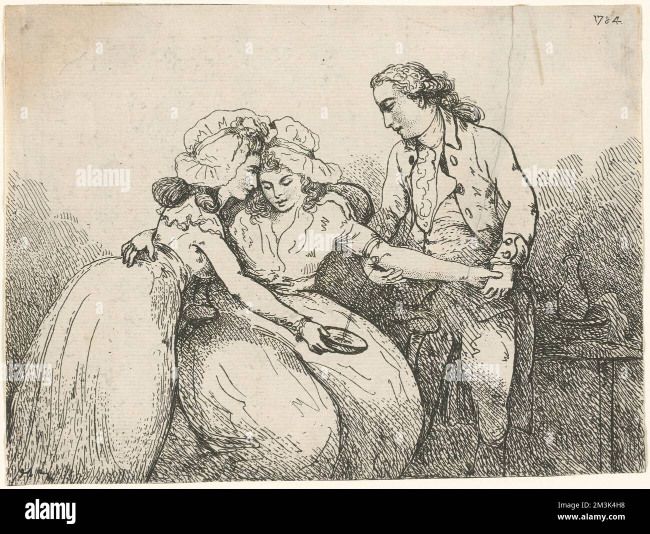 Opening a vein , Phlebotomy, Blood. Thomas Rowlandson (1756-1827 ...