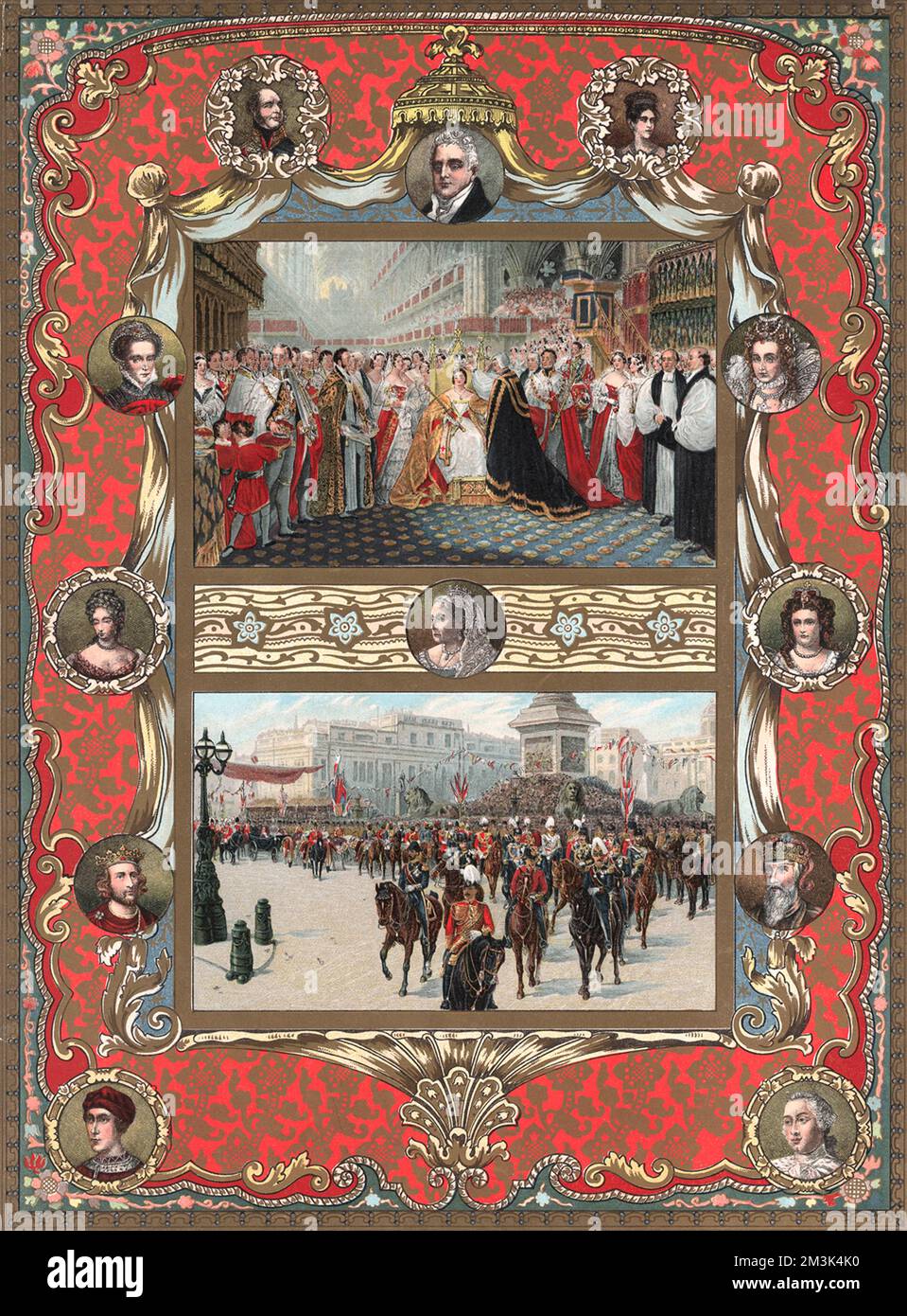 This vibrant colour plate shows the coronation of the young Victoria as ...