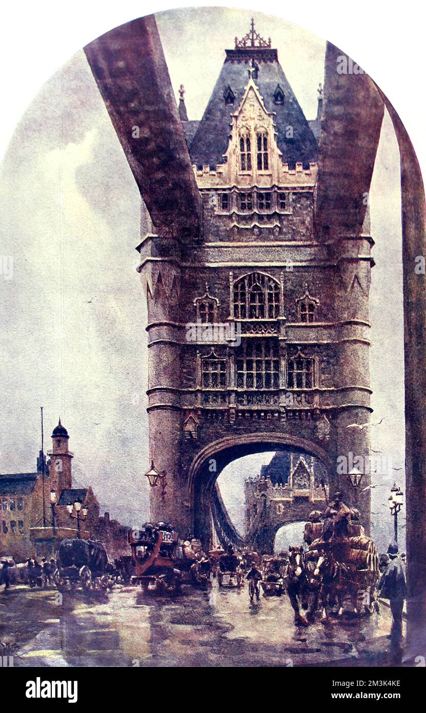 Tower bridge tower of london painting hi-res stock photography and ...