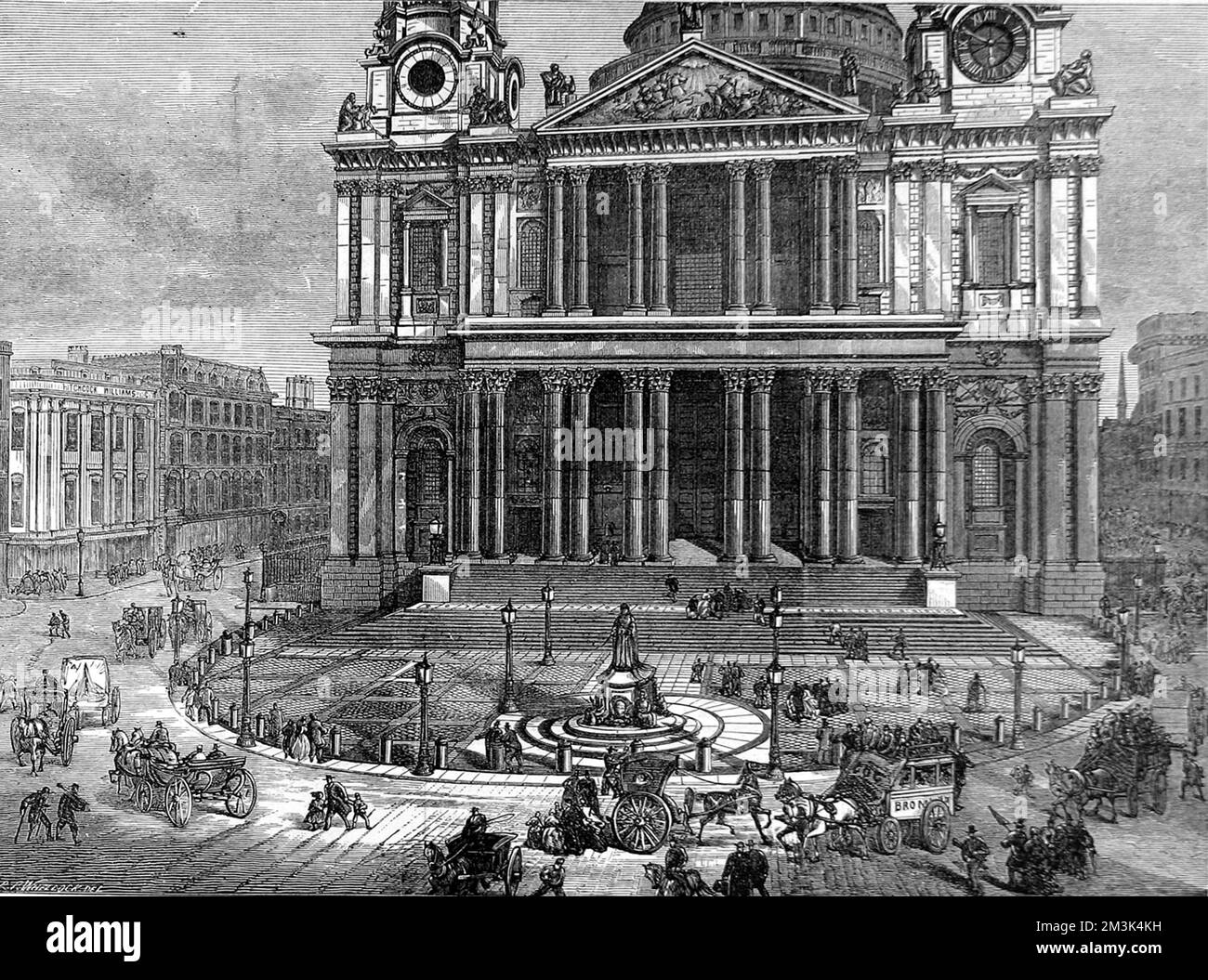 West End of St. Paul's Cathedral, London 1874 Stock Photo - Alamy