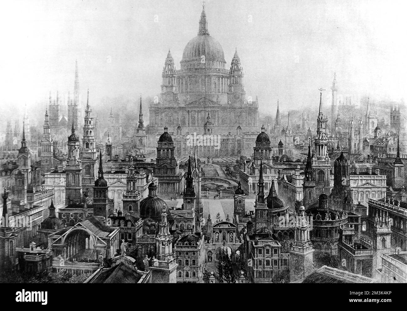 Perspective Conspectus of the principal buildings Stock Photo - Alamy