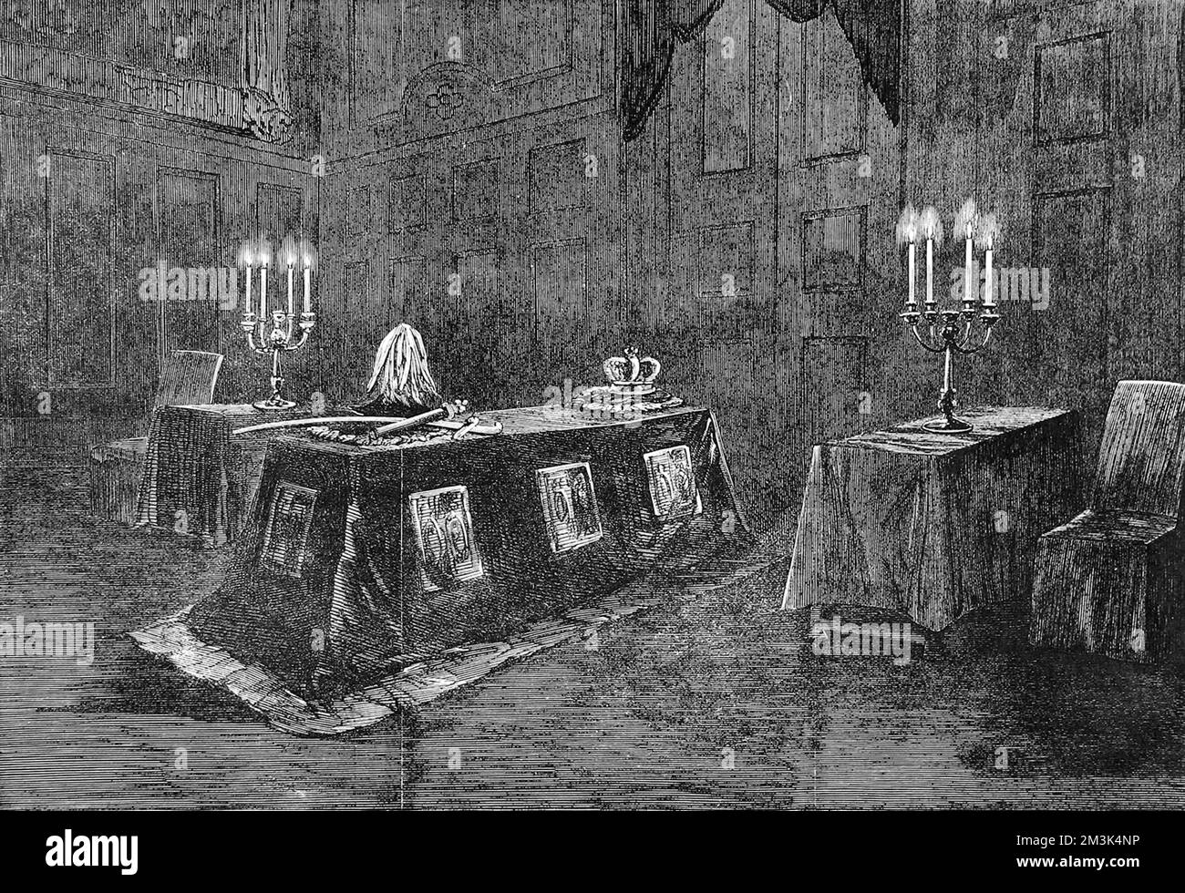 The coffin of Prince Albert, late husband of Queen Victoria, in the ...