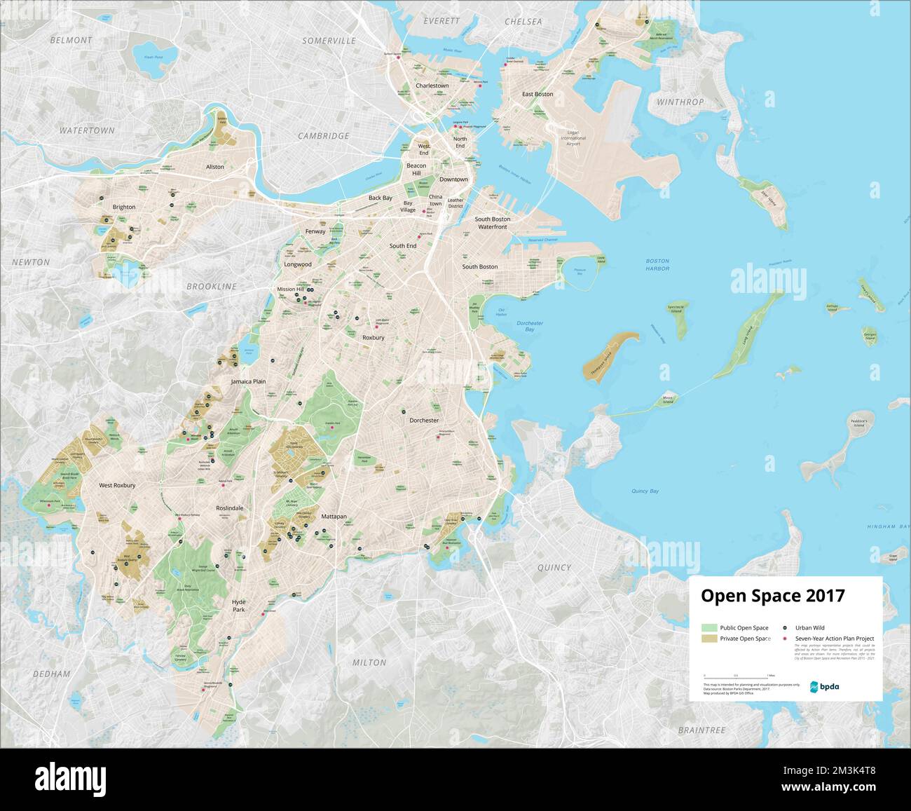 Open space 2017 , Public lands, Massachusetts, Boston, Planning, Maps ...