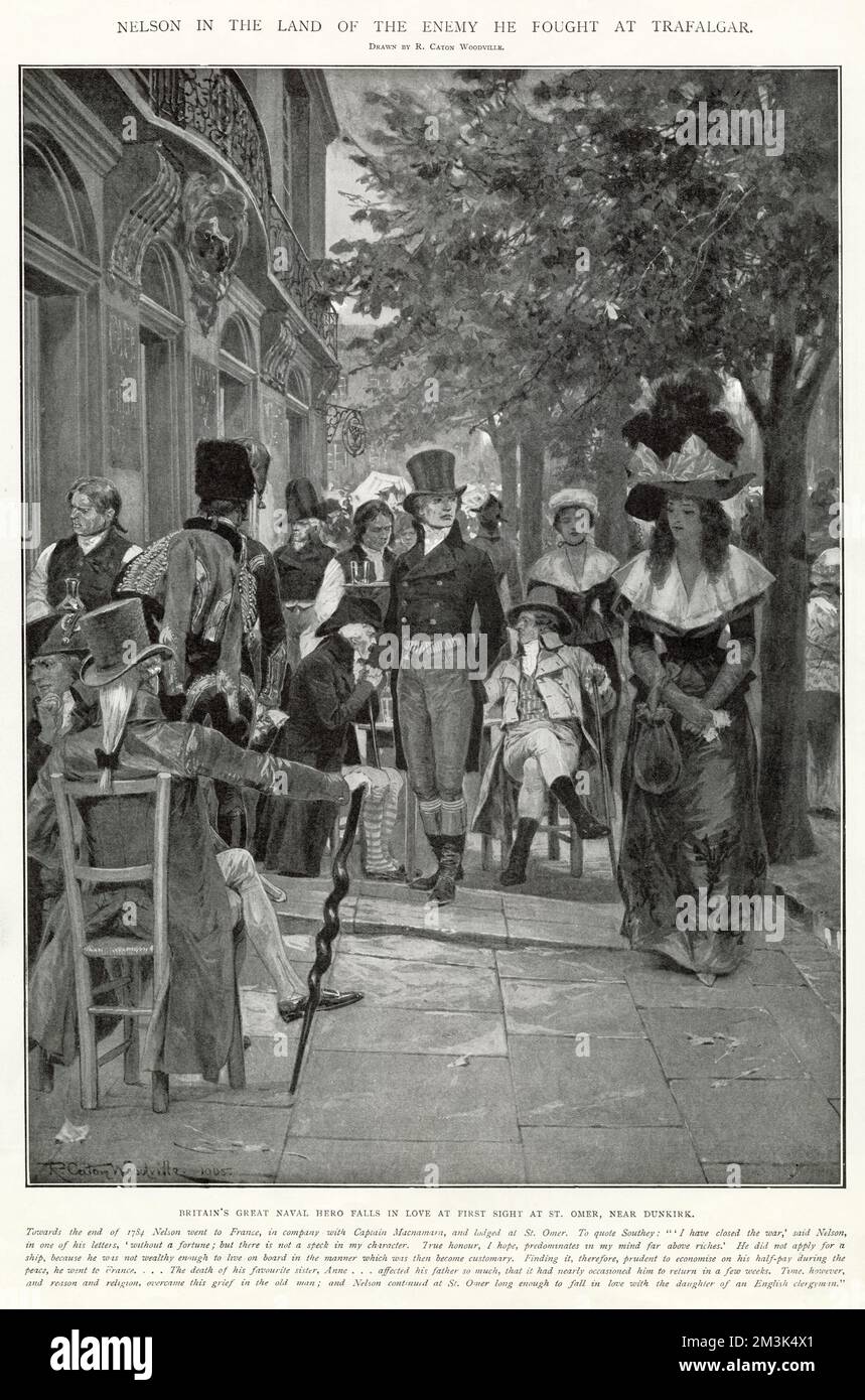 Nelson on leave at St. Omer, France 1784 Stock Photo - Alamy