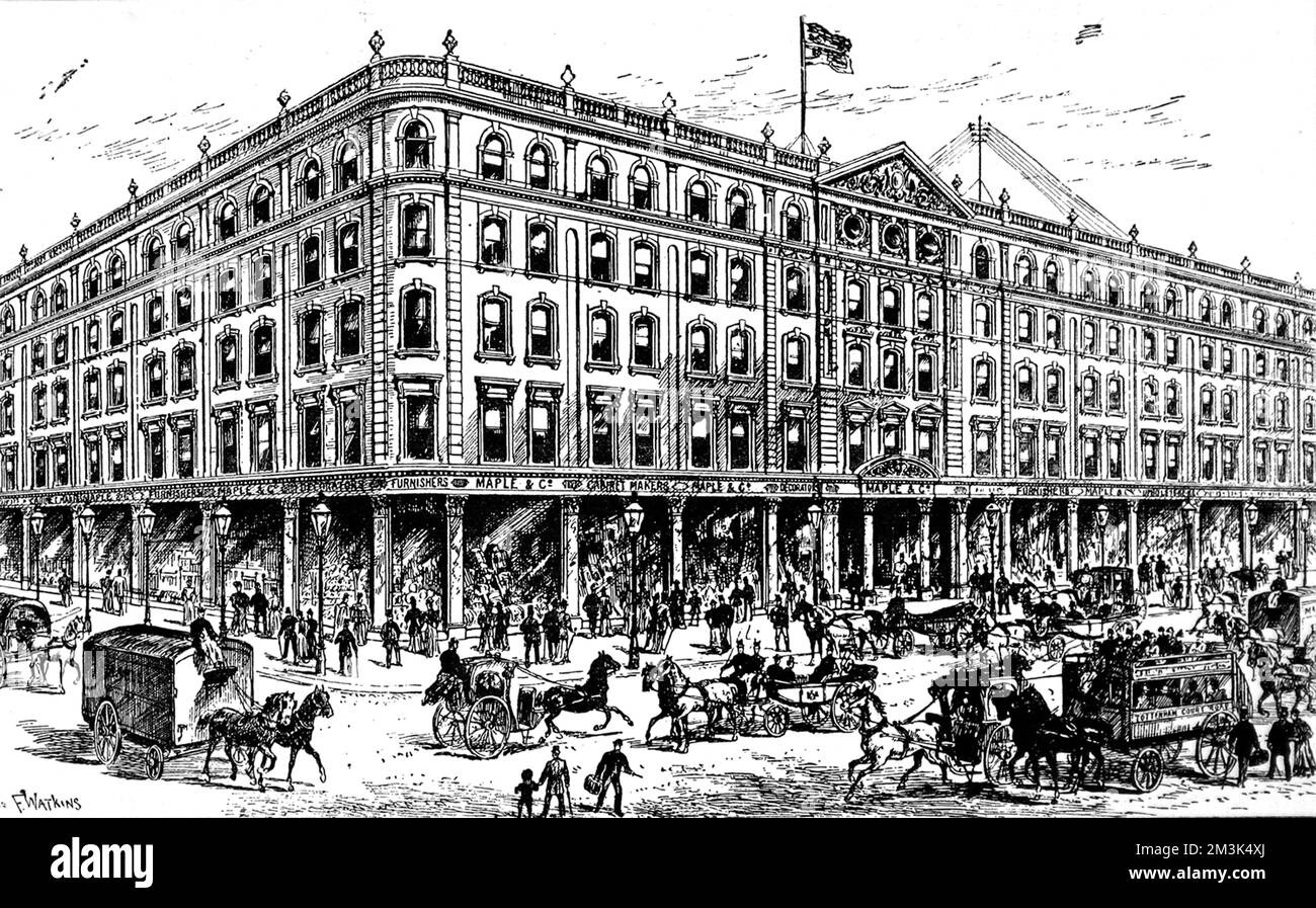 Maple & Company, Tottenham Court Road, London, 1893 Stock Photo - Alamy