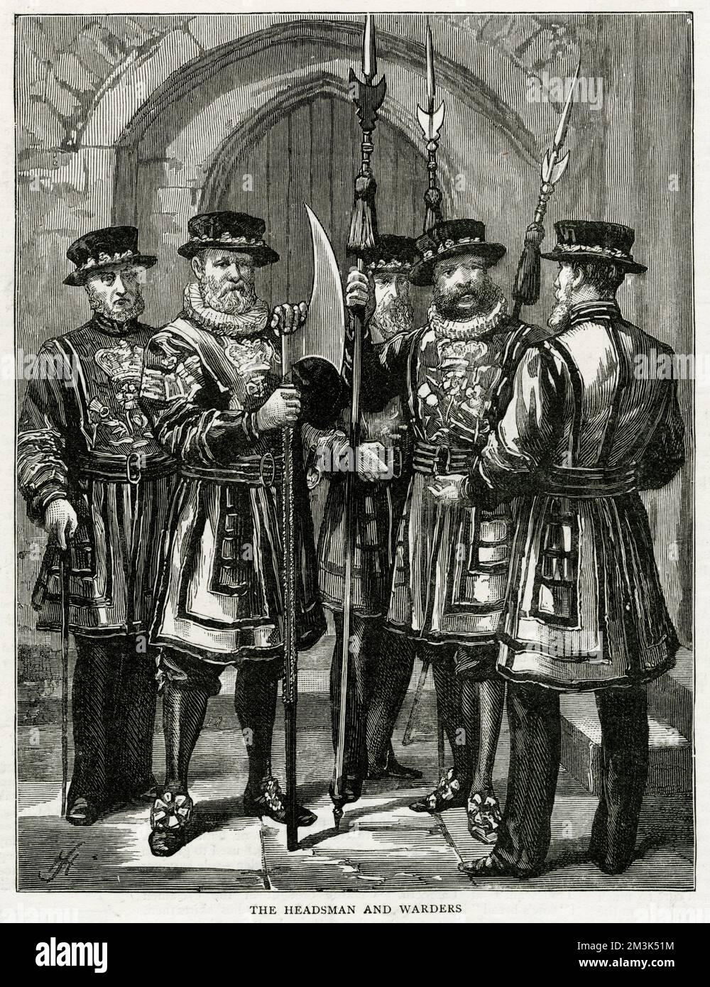 The Headsman and Yeoman Warders of the Tower of London 1885 Stock Photo ...