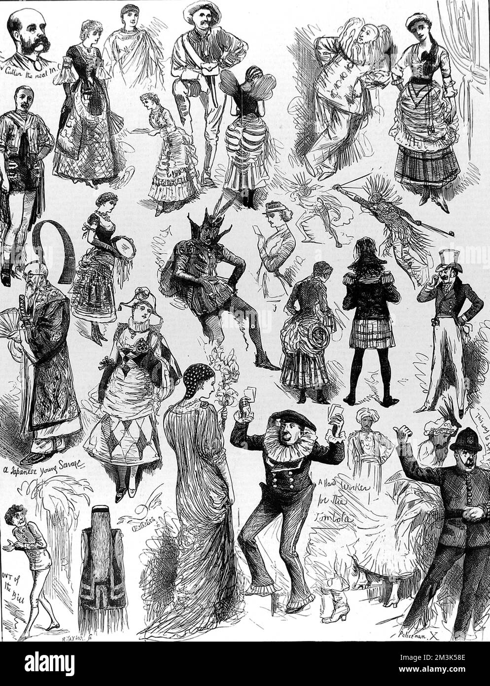 Revellers at the Savage Club Ball, 1883 Stock Photo - Alamy