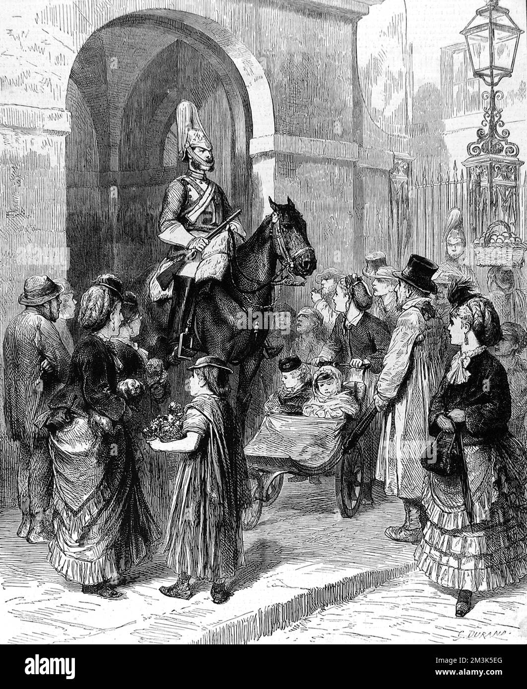 Soldier of the Horse Guards on sentry duty in Whitehall, London. A ...