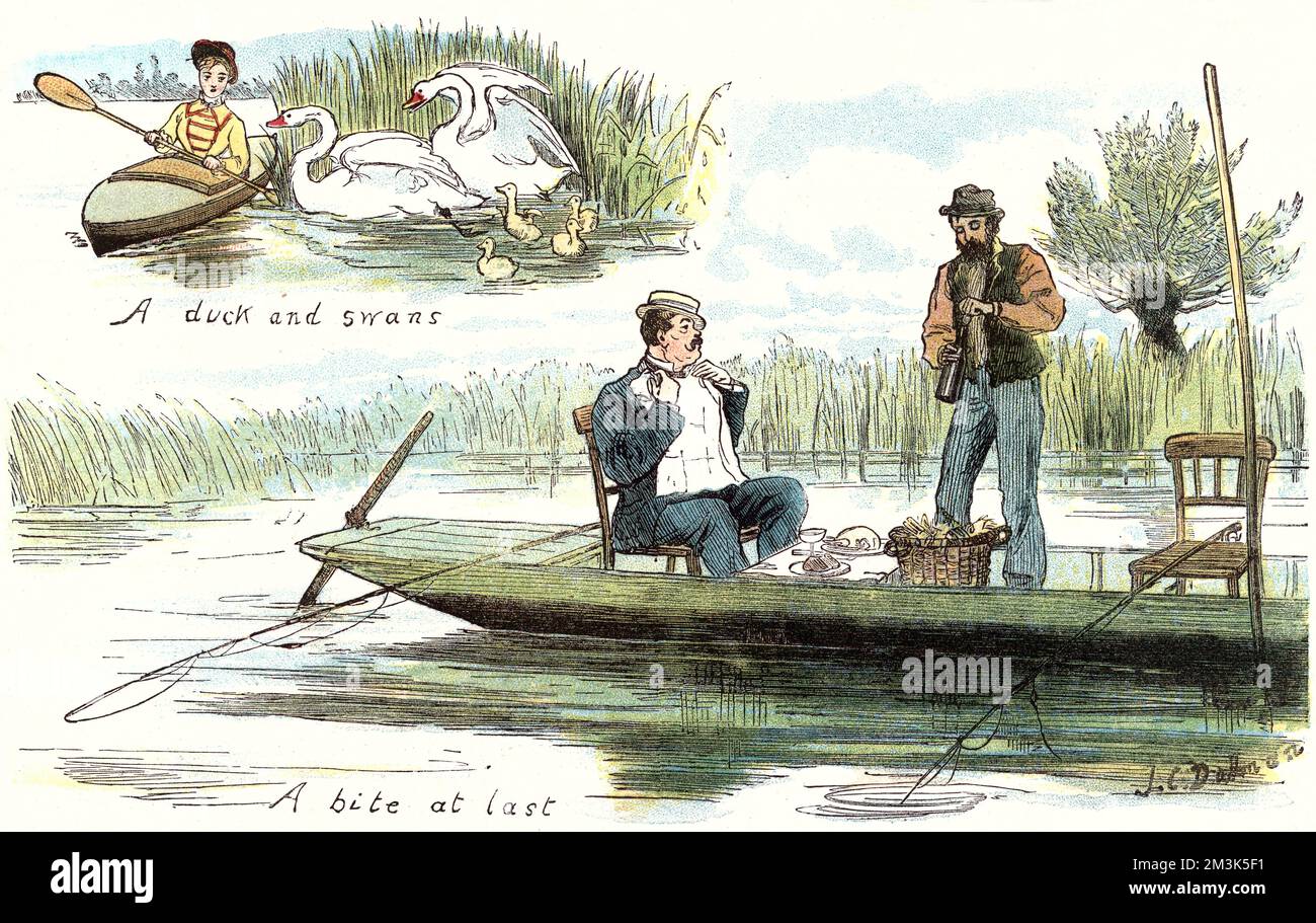 Boating on the River Thames, 1879 Stock Photo - Alamy