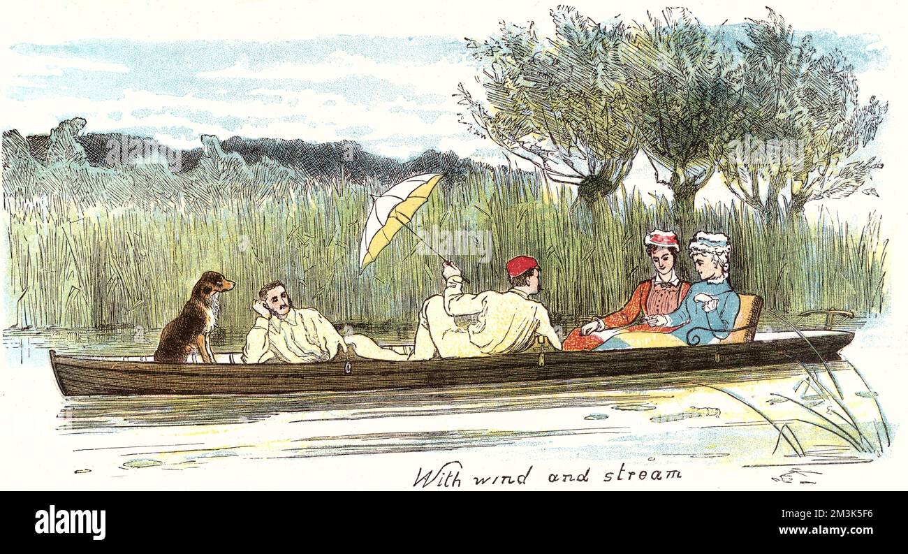 Boating on the River Thames 1879 Stock Photo - Alamy
