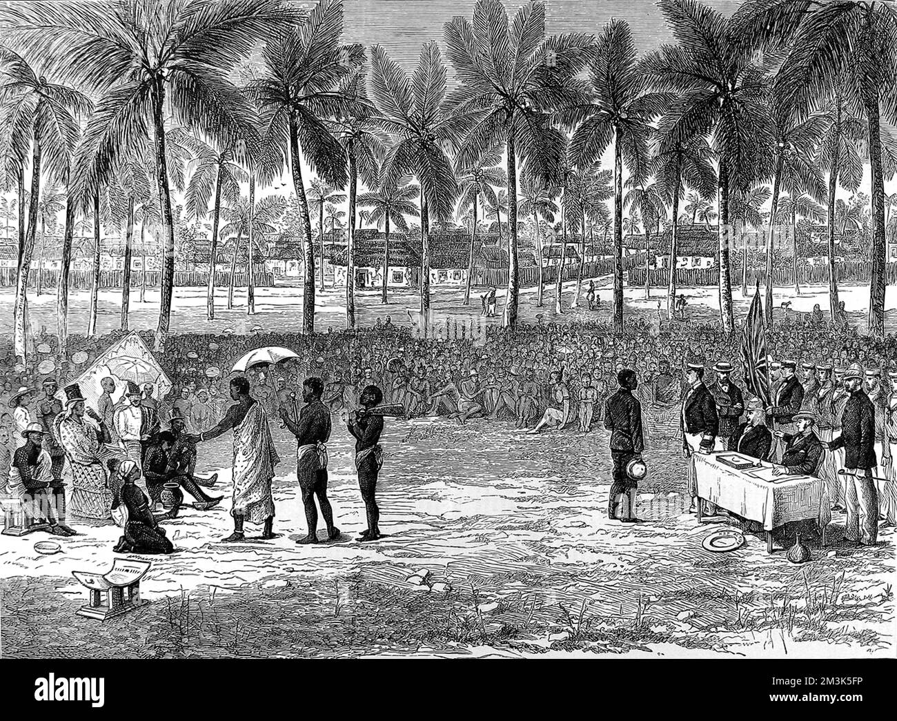 Grand Palaver at Jellah Coffee, 1874 Stock Photo - Alamy