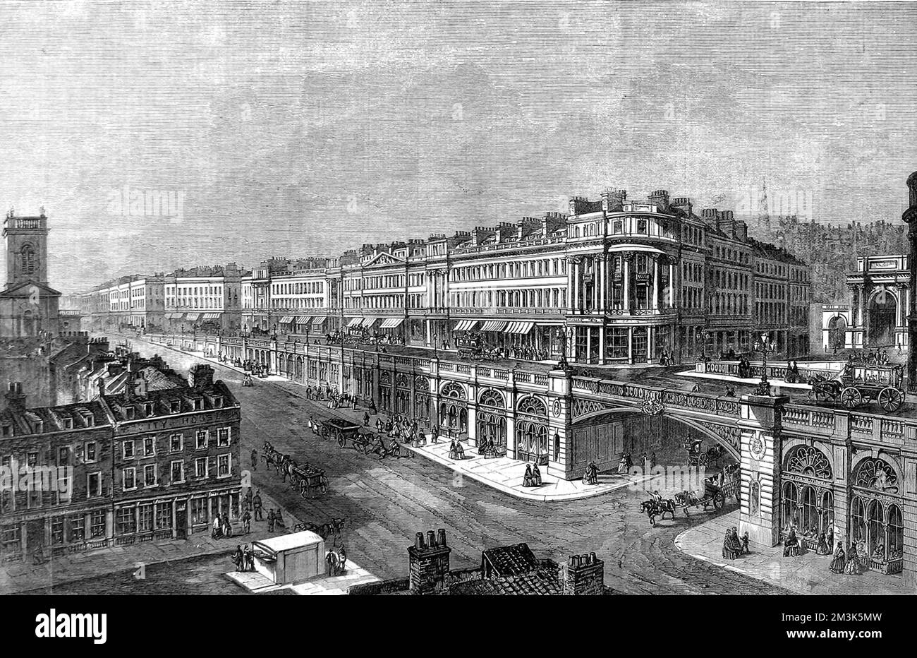 Proposal for a viaduct in Holborn, London 1861 Stock Photo - Alamy