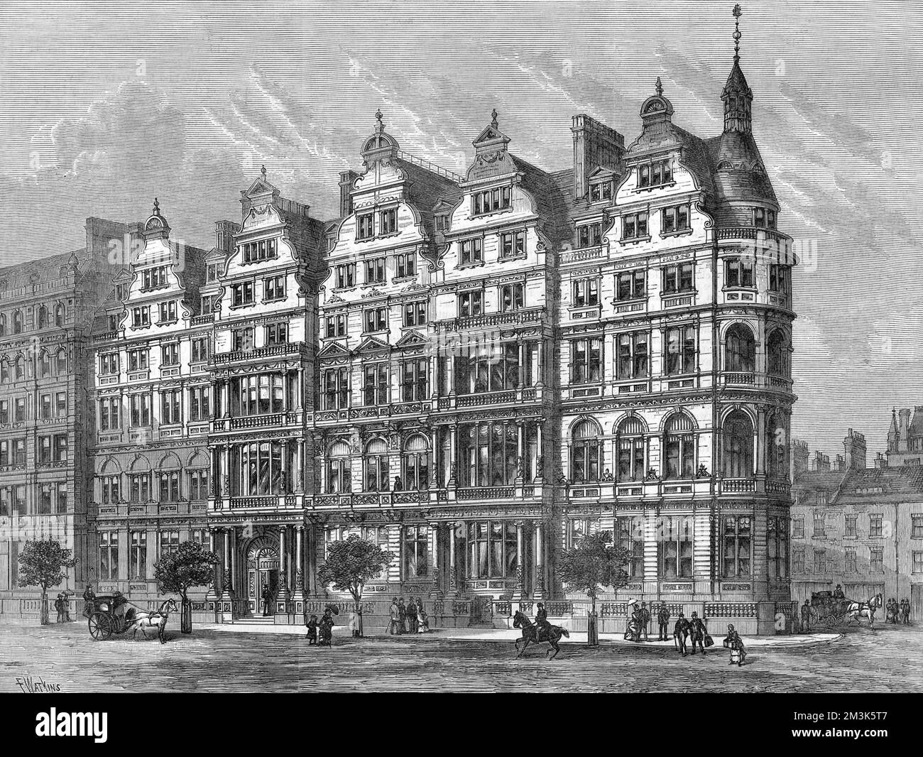 Exterior of the Constitutional Club, Northumberland Avenue, Charing ...