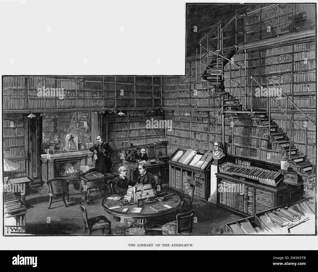 The Library of the Athenaeum Club, London, 1893 Stock Photo - Alamy