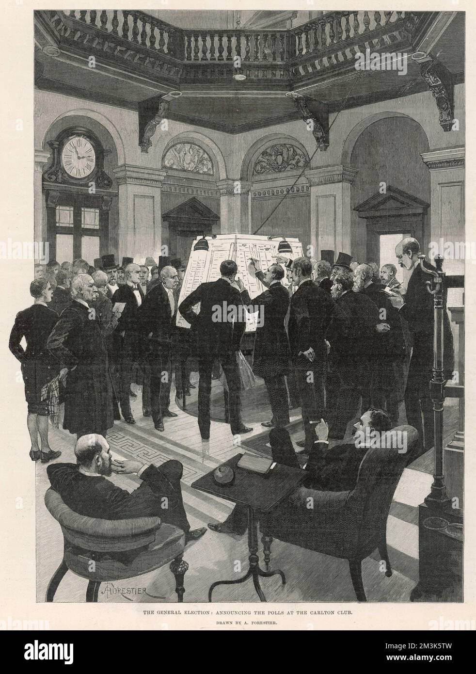 Election Results at the Carlton Club, London 1892 Stock Photo - Alamy