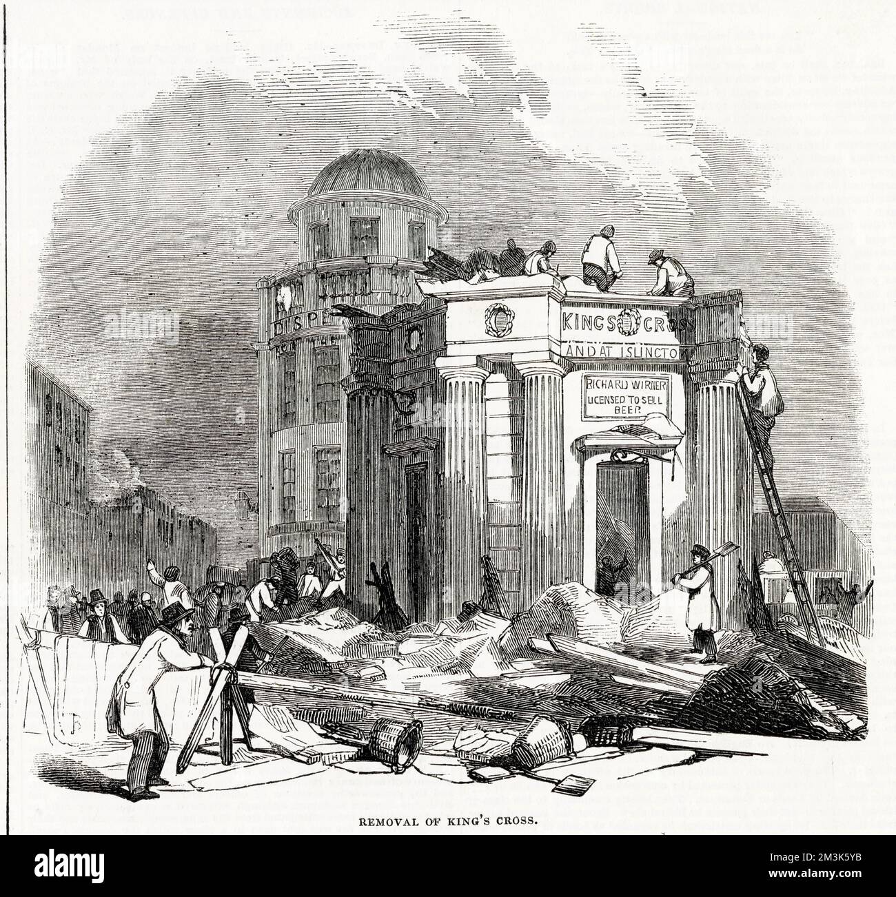The Removal of 'King's Cross', London 1845 Stock Photo - Alamy