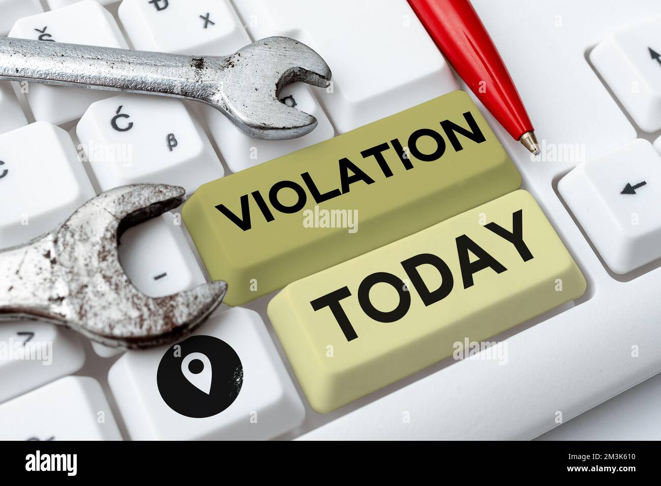 Sign displaying Violation. Concept meaning an infringement of ...