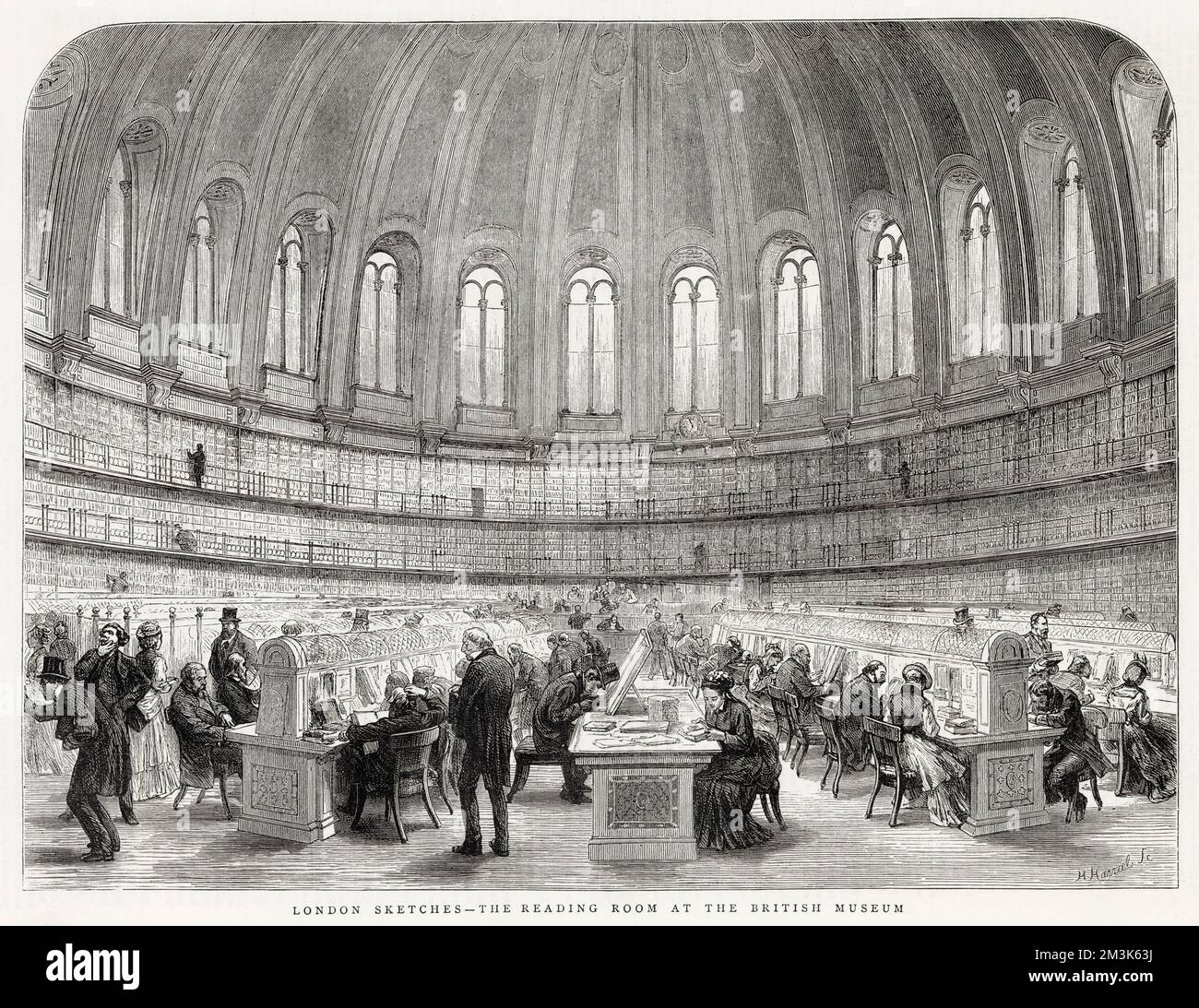 The Reading Room at the British Museum, London 1875 Stock Photo - Alamy