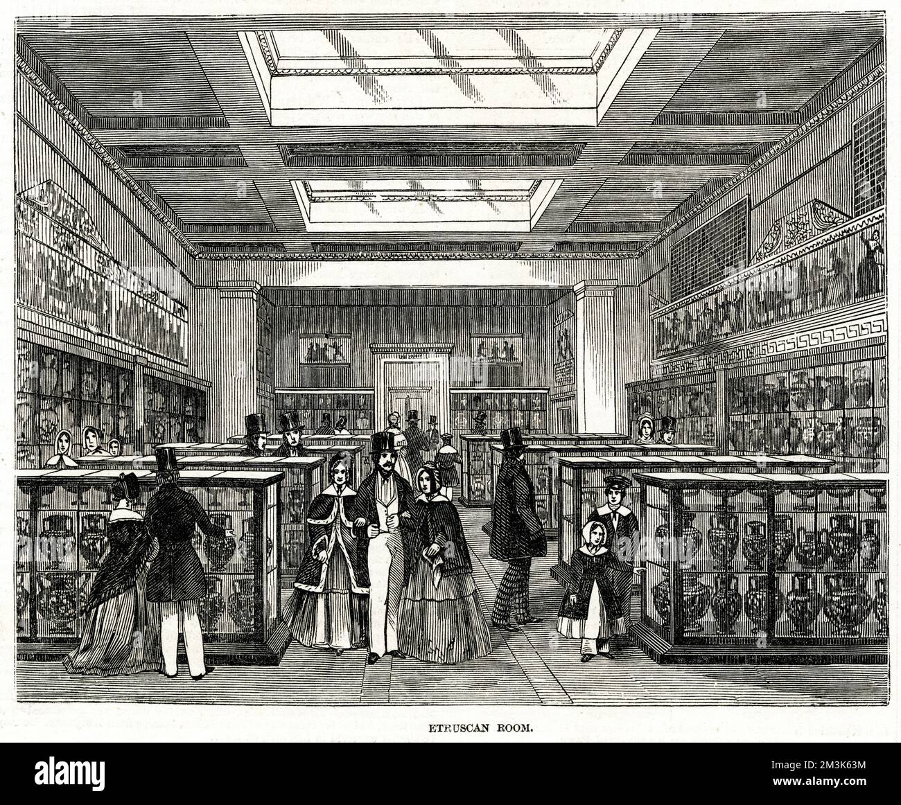 Interior of the Etruscan Room at the British Museum, London, 1847 ...