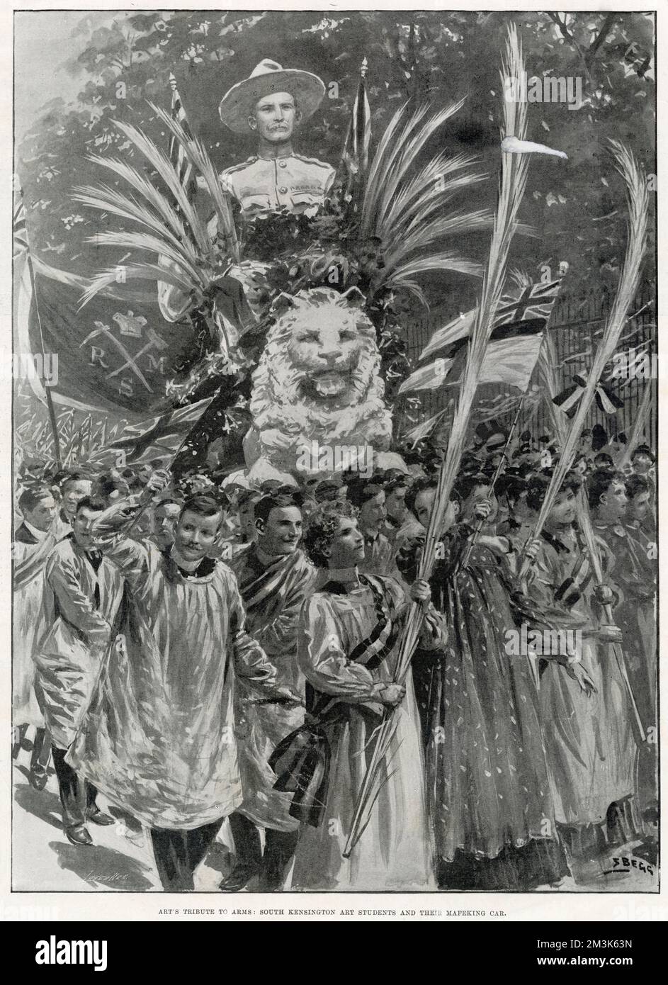 South Kensington Arts Students celebrate, Relief of Mafeking Stock ...