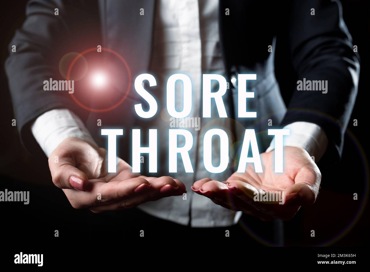 Text sign showing Sore Throat. Concept meaning Inflammation ot the ...
