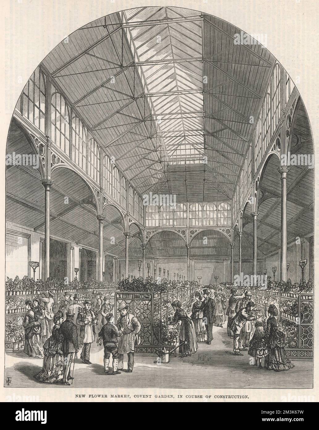 The New Flower Market, Covent Garden, London 1872 Stock Photo - Alamy
