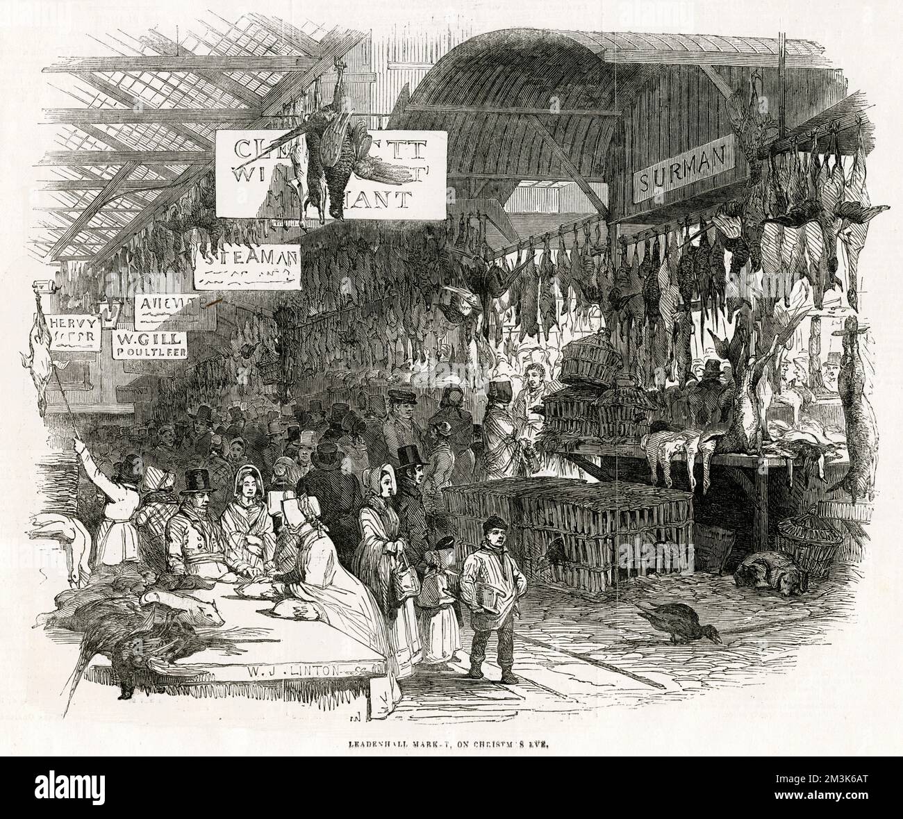 Leadenhall Market on Christmas Eve 1845 Stock Photo - Alamy