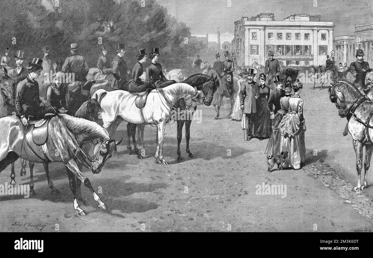 Rotten Row, Hyde Park, London 1887 Stock Photo - Alamy