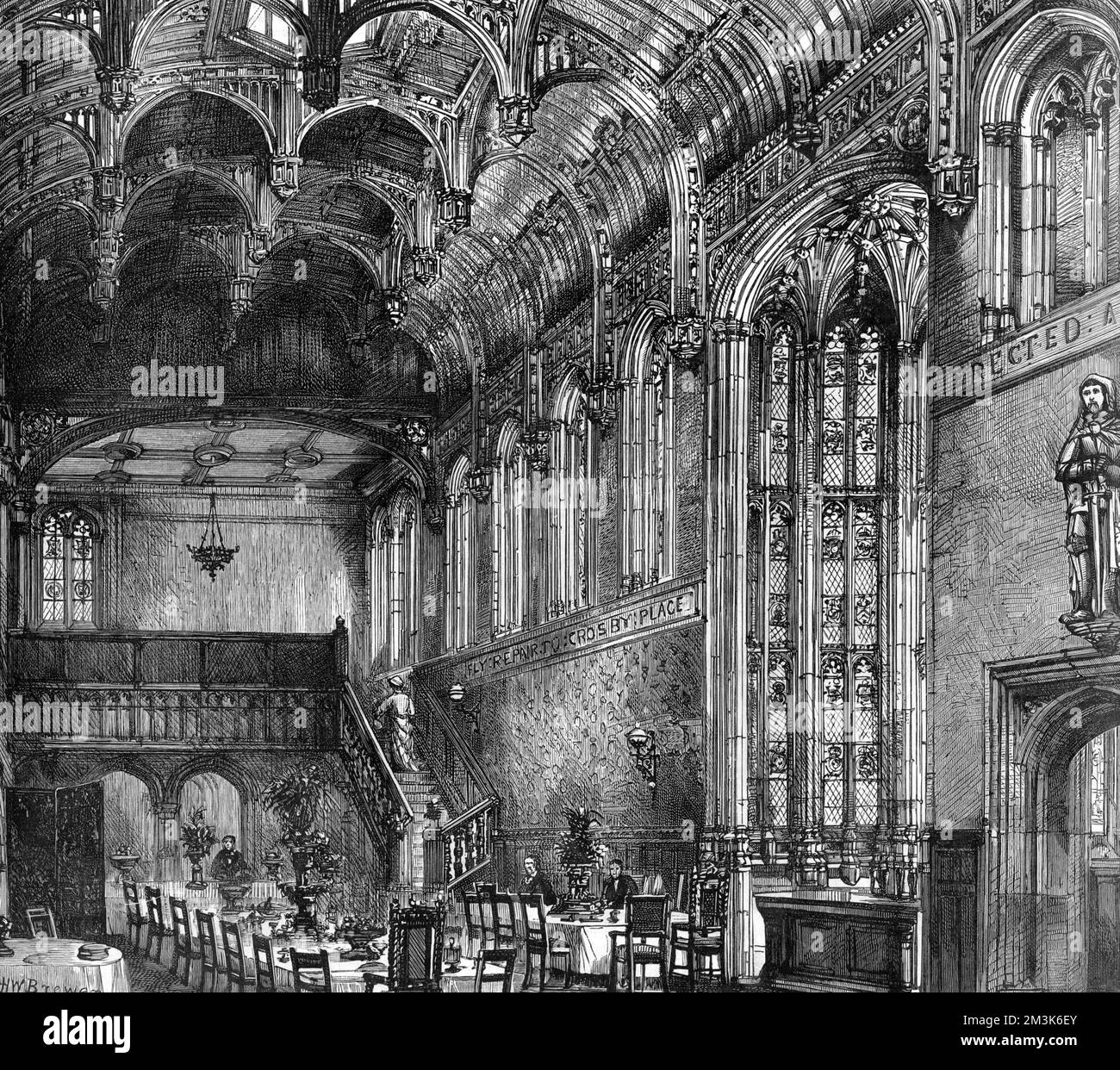 The Banqueting Hall, Crosby Hall, London 1884 Stock Photo - Alamy