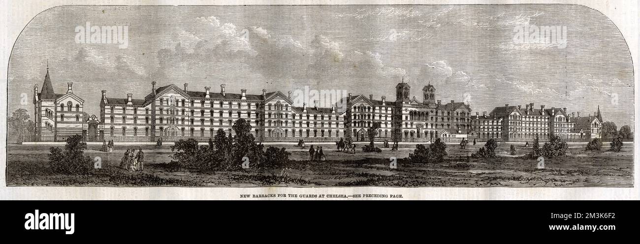 Guards Barracks at Chelsea, London 1861 Stock Photo - Alamy