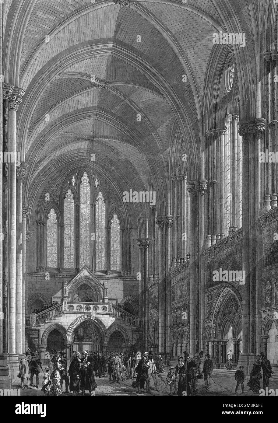 Central Hall of the Royal Courts of Justice, London, 1882 Stock Photo ...