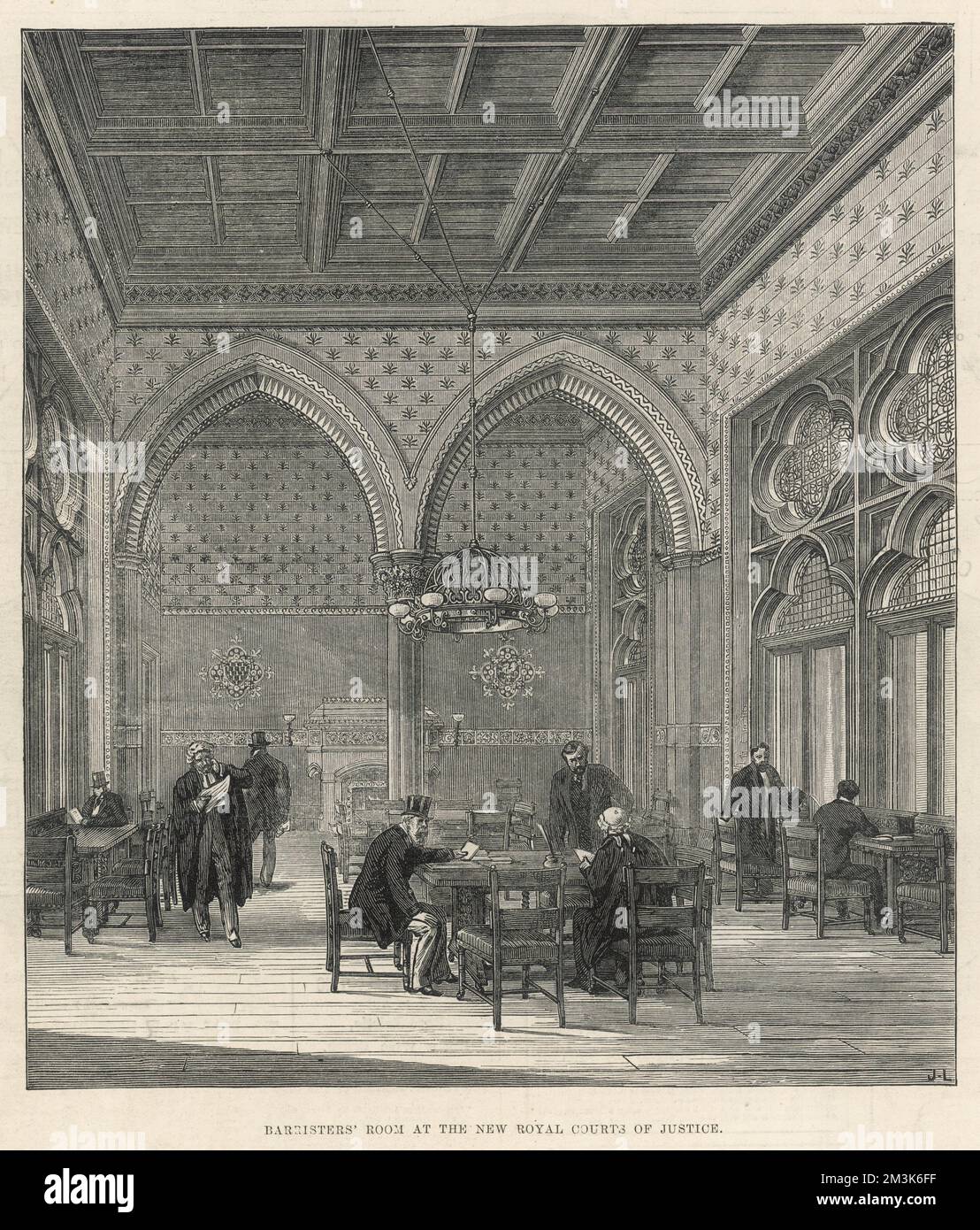 Interior of the Barristers' Room at the Royal Courts of Justice, London. 1883 Stock Photo - Alamy