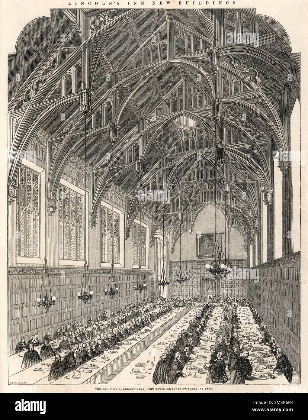 Great Hall, Lincoln's Inn, London 1845 Stock Photo - Alamy