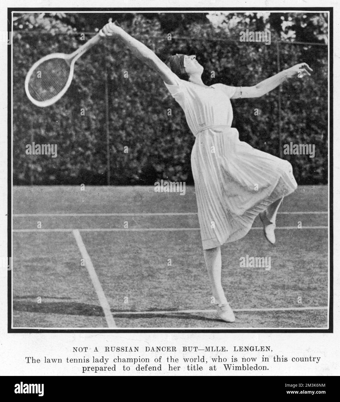 Suzanne Lenglen taking a shot 1921 Stock Photo - Alamy