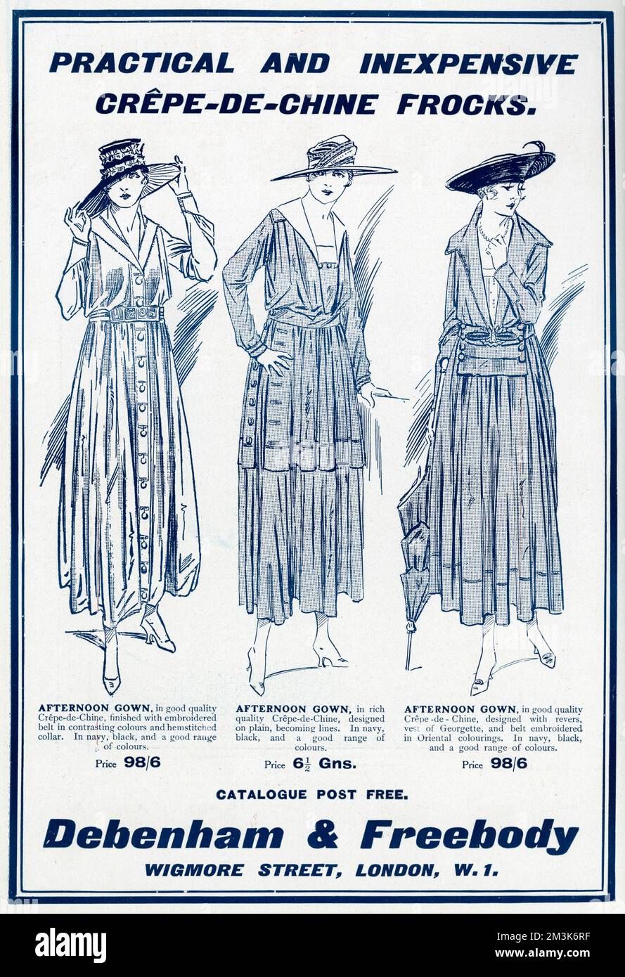 Advert for Debenham & Freebody frocks 1917 Stock Photo - Alamy