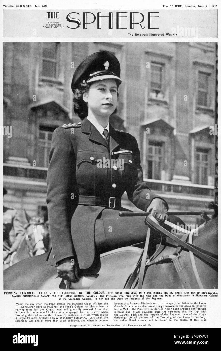 THE SPHERE FRONT COVER: PRINCESS ELIZABETH Stock Photo - Alamy