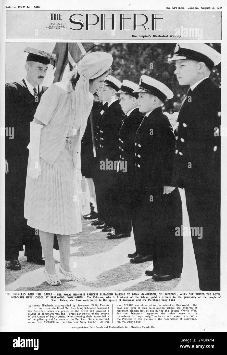 Front cover from The Sphere of Princess Elizabeth talking to the cadets ...