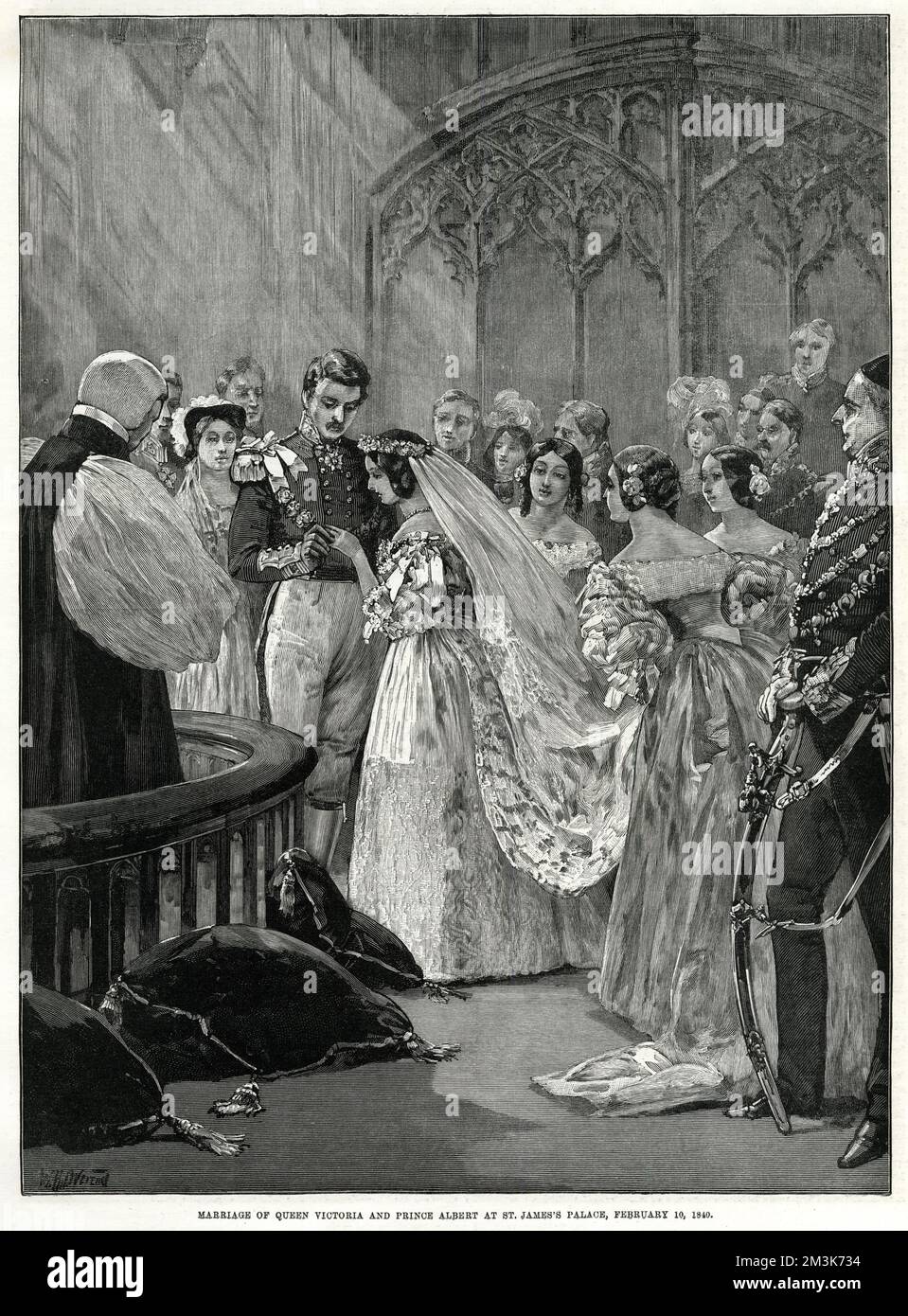 Queen Victoria marrying her cousin Prince Albert, son of Ernest I, Duke ...