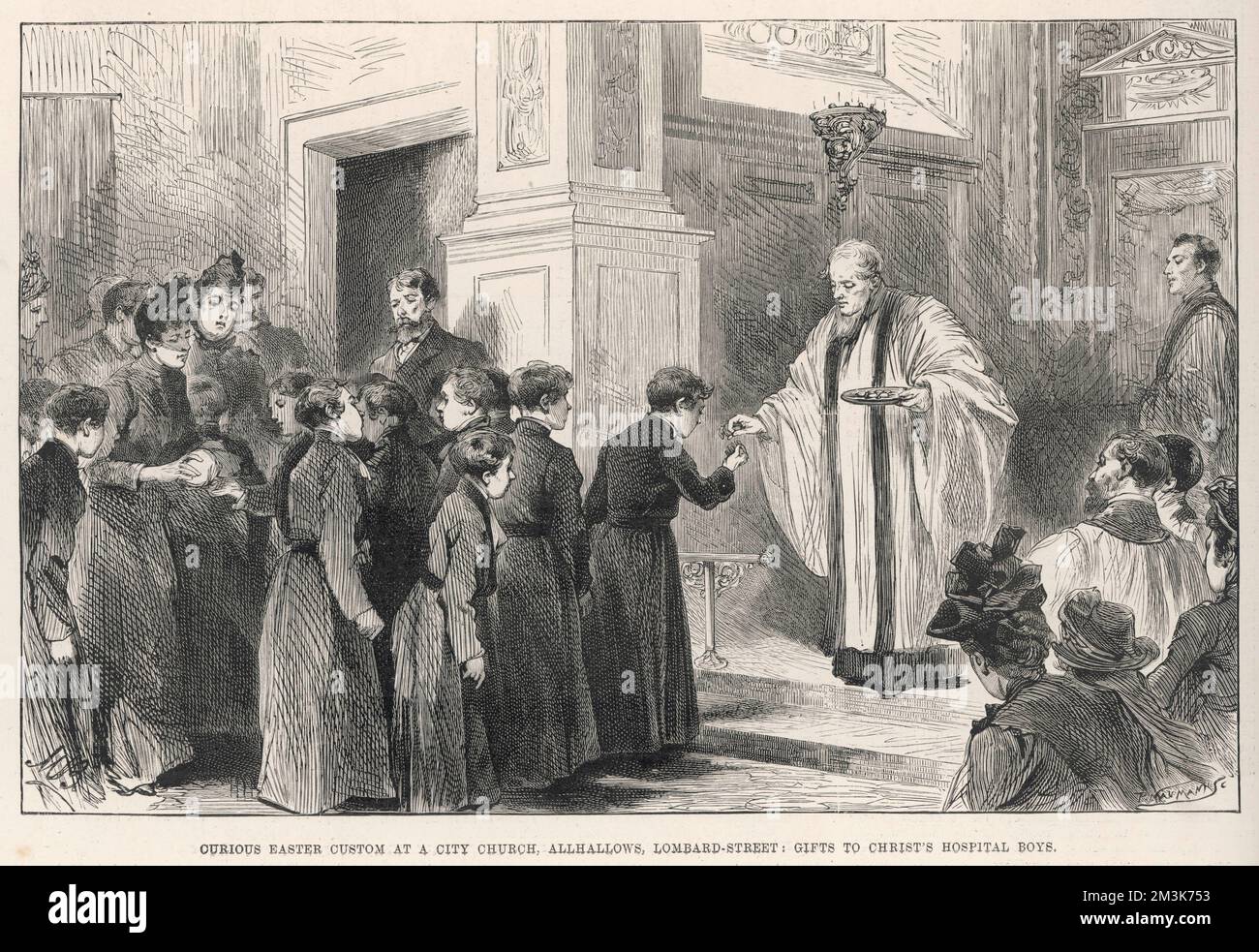 Curious Easter Custom at a City Church 1890 Stock Photo - Alamy