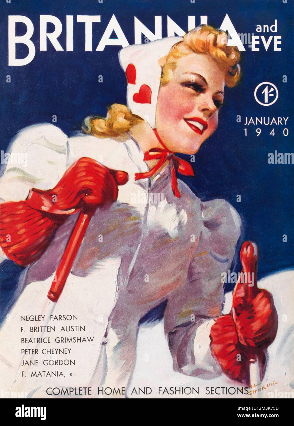 Front cover design for Britannia & Eve in the 1940s showing a blonde ...