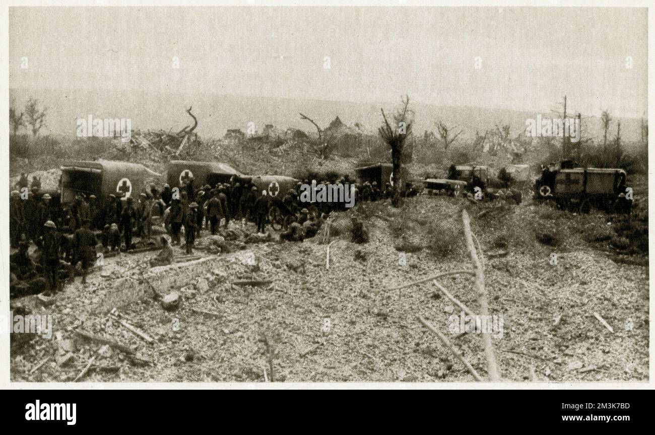Picking up wounded soldiers 1916 Stock Photo - Alamy