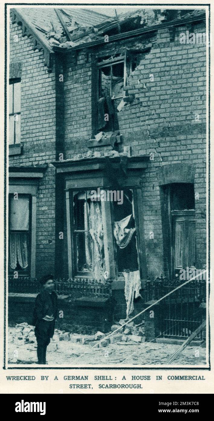 Bombarded by German war-ship 1914 Stock Photo - Alamy