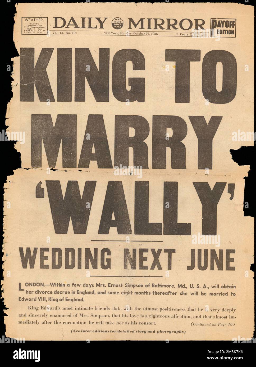 1930s newspaper headlines hi-res stock photography and images - Alamy